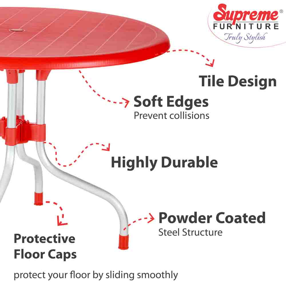 Supreme Cherry Plastic Dining Table – Supreme Furniture