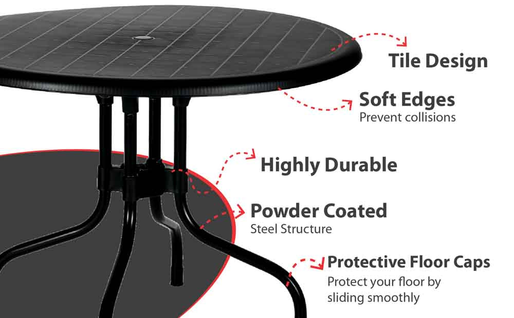 Supreme Cherry Plastic Dining Table – Supreme Furniture