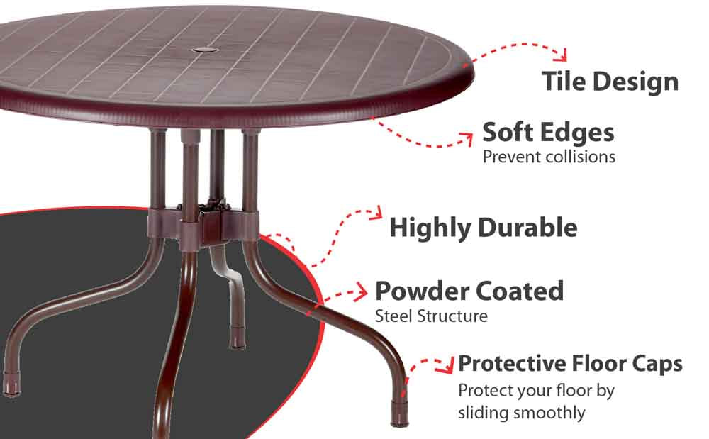 Supreme Cherry Plastic Dining Table – Supreme Furniture