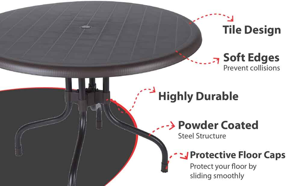 Supreme Cherry Plastic Dining Table – Supreme Furniture