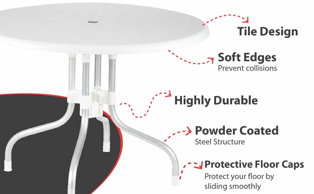 Supreme Cherry Plastic Dining Table – Supreme Furniture
